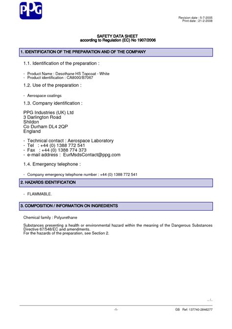 Desothane Hs Topcoat White Msds Download