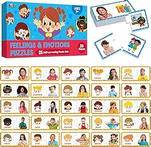 Tarjetas De Rompecabezas De Sentimientos Y Emociones 50