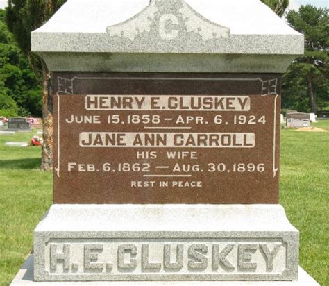 Jane Ann Carroll Cluskey 1862 1896 Find A Grave Memorial