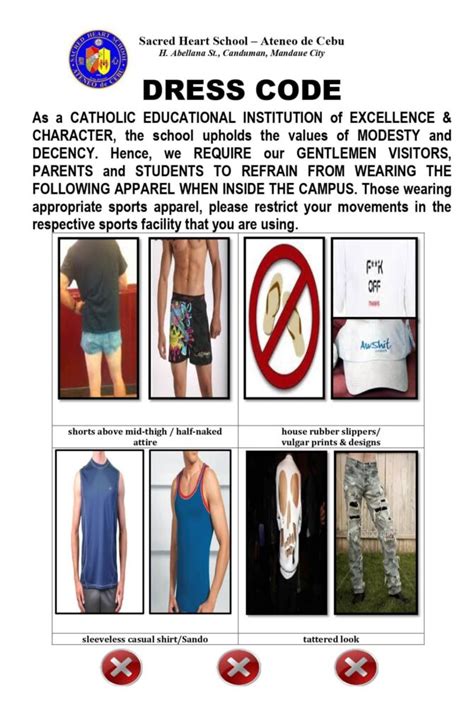 School Dress Code Sacred Heart School Ateneo De Cebu