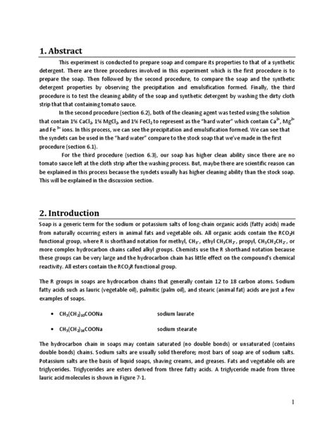 Soap And Detergent Experiment Pdf Triglyceride Soap
