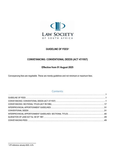 Conveyancing Fee Guidelines 2025 Final Pdf Mortgage Law Conveyancing