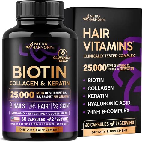 Biotin Collagen Keratin Clinically Tested Supplement Hair