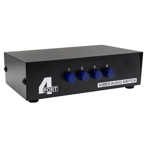4 Port Av Switch Rca Switcher 4 In 1 Out Composite Video Lr Audio