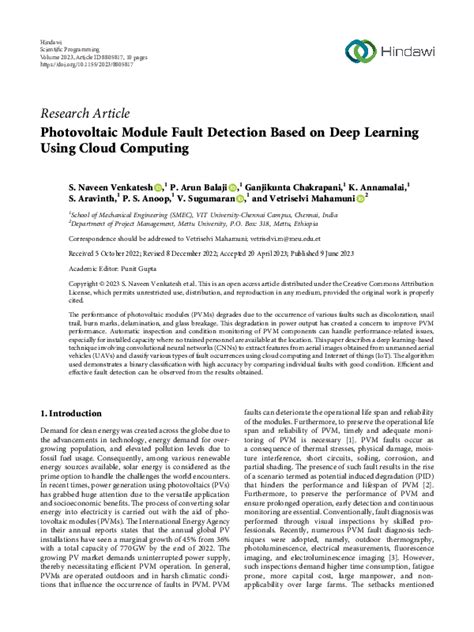 Pdf Photovoltaic Module Fault Detection Based On Deep Learning Using