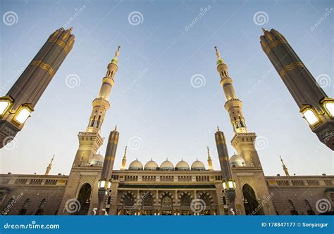 Nabawi Mosque The Prophet Muhammad Mosque Stock Image Image Of