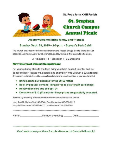 Picnics Saint Pope John Xxiii Parish
