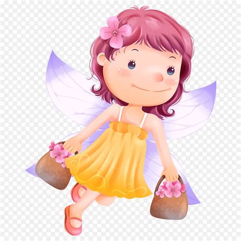 卡通提着花朵的花仙子png图片素材下载图片编号7677026 Png素材网