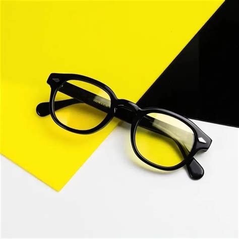 Star Johnny Depp Nightvision Yellow Sunglasses Uv400 Retro Round