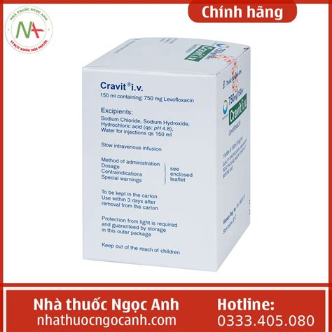 Thuốc Cravit Iv 750mg150ml Levofloxacin Có Tác Dụng Gì Giá Bao Nhiêu