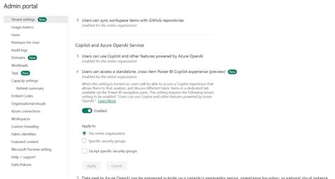 啟用適用於 power bi 的 fabric copilot power bi microsoft learn