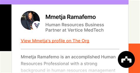 Mmetja Ramafemo Human Resources Business Partner At Vertice Medtech