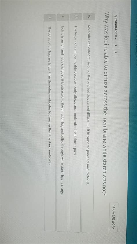 Solved QUESTION F K SHOW LAB WORK Why Was Iodine Able Chegg Com