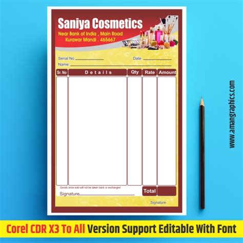 Aman Graphics General Store Bill Book Design