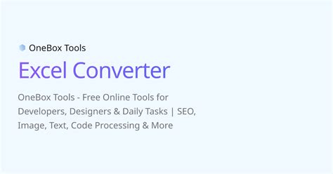 Excel Converter Free Format Tool Oneboxtools