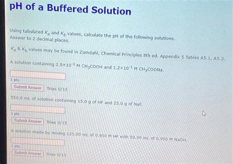 Solved Buffer Net Ionic Equations Consideran Aqueous Chegg