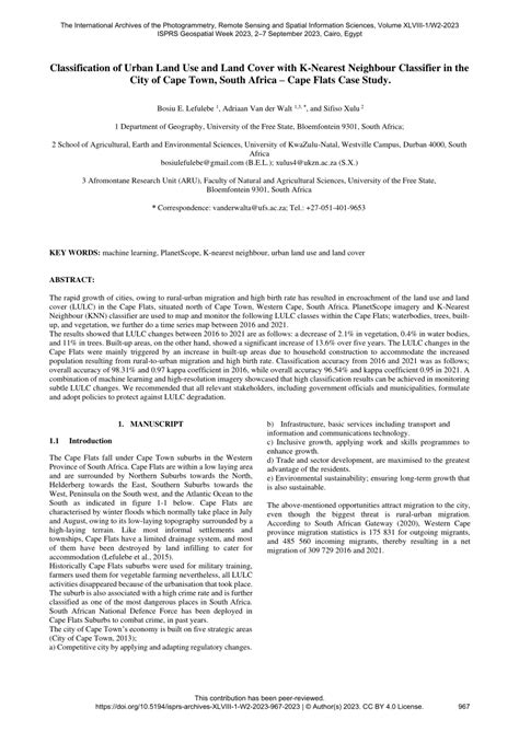 Pdf Classification Of Urban Land Use And Land Cover With K Nearest Neighbour Classifier In The