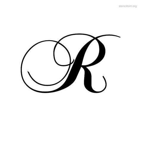 Cursive Letter R Stencil