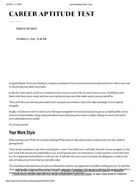 Career Aptitude Test Pdf