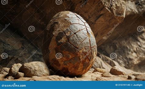 A Fossilized Egg With An Embossed Pattern Indicating The Possible Use