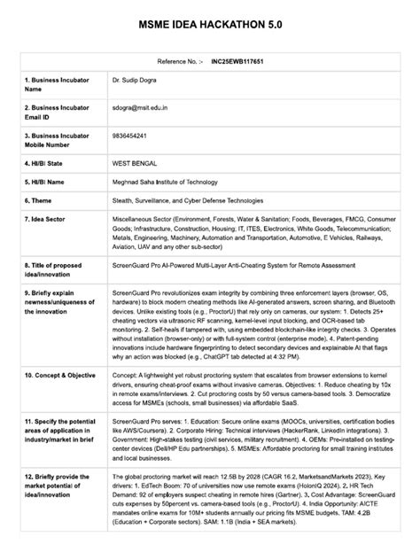 Msme Idea Hackathon 50 Pdf