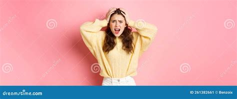 Girl Freaks Out And Shouts At You Frustrated Young Woman Feeling