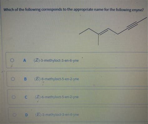 Solved Which Of The Following Corresponds To The Appropriate