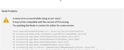 Error When Activating P Js Mode In Desktop P Js Processing Community Forum