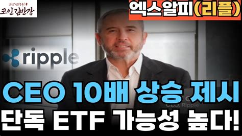 엑스알피 리플 Xrp Ceo 10배 상승 가능성 제시 단독 Etf 가능성 더 높아졌다 Youtube
