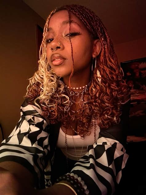 Ginger W Blonde Skunk Stripe French Braids Protective Hairstyles