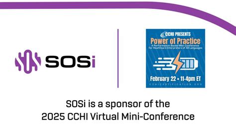 Sosi Is A Sponsor Of The Certification Commission For Healthcare Interpreters Cchi S Upcoming