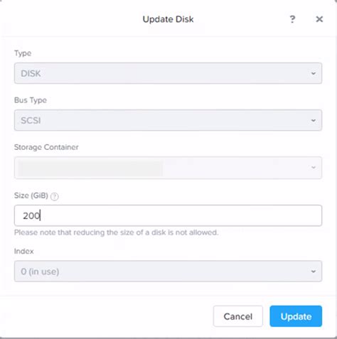 Nutanix VM How To Increase Disk Space Infrassist