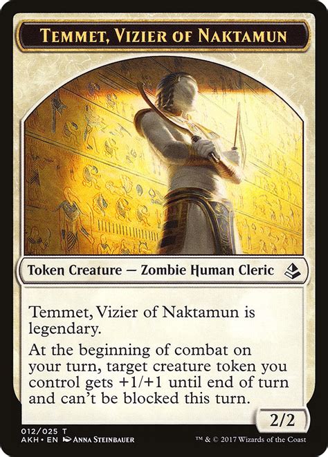 Temmet Vizier Of Naktamun Zombie Double Sided Token Amonkhet