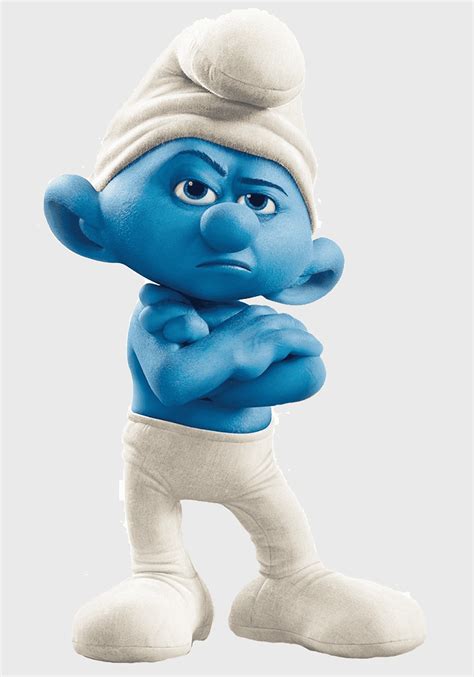 Grouchy Smurf Plush Smurfs Cartoon Character Grouchy Smurf Figurine