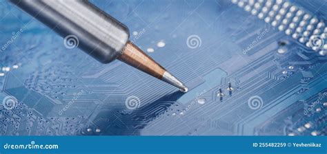 Soldering Electronic Components Onto The Pcb Electronics Repair And Digital Technology Stock