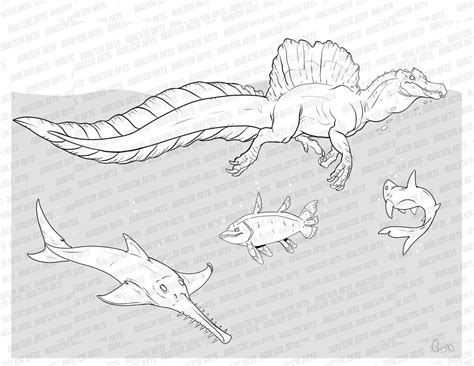 Spinosaurus Coloring Page Etsy