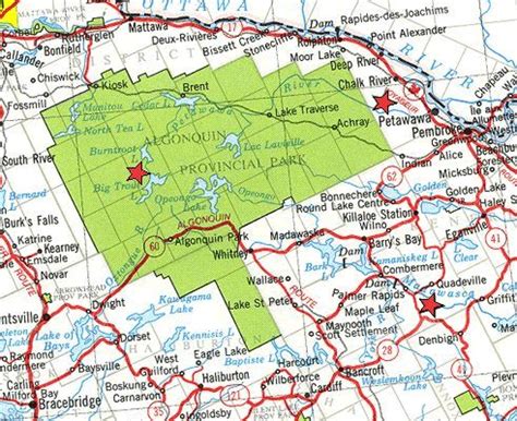 Algonquin And Area Map Ontario Canada Area Map Algonquin South River