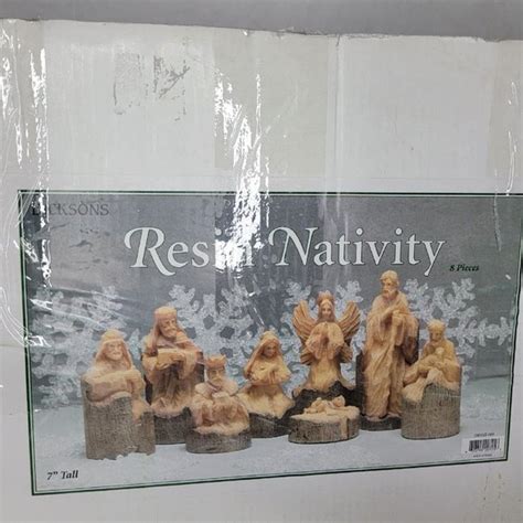 Dicksons Accents Vintage Dicksons 8 Piece Nativity Set Resin Figures 7in W Box No Chnat269