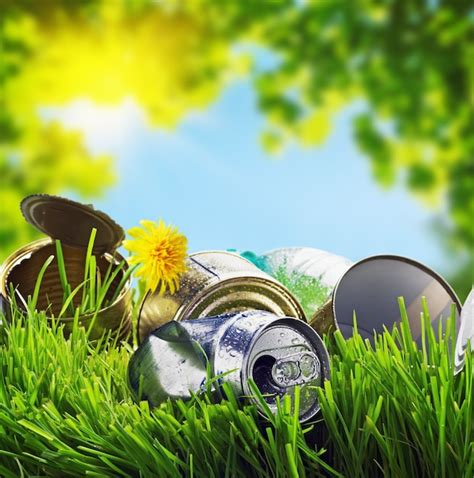 Premium Photo Garbage On The Grass