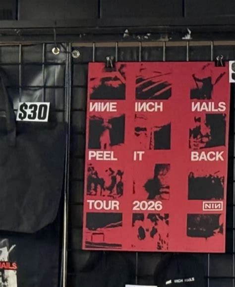 Nine Inch Nails Nin Peel It Back Tour 2026 Merch Reprint Poster