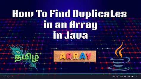Find Duplicate Elements In Java Array Nested Loops Explained Tamil Tutorial