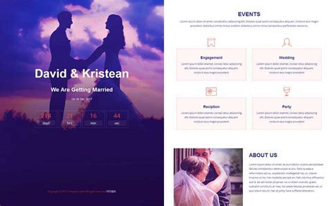 双屏的结婚倒计时留言页面模板html单页模板 二层楼源码网