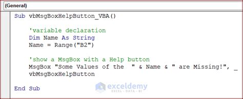 Excel Vba Msgbox Examples Exceldemy