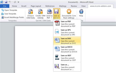 News Mscrm Addons Com Blog Save As DOCX Button