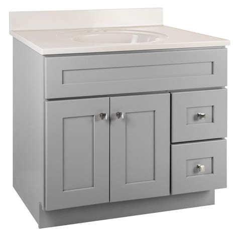 Brookings 37 Inch Vanity In Gray With Cultured Marble Top Fully