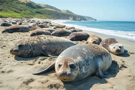 Sunbathing On The Sandy Beaches Of San Simeon S Elephant Seal Vista