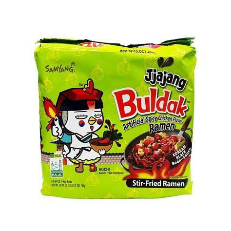 Samyang Buldak Hot Chicken Jjajang Flavor Ramen Noodles 5 Pack 5 X 140g