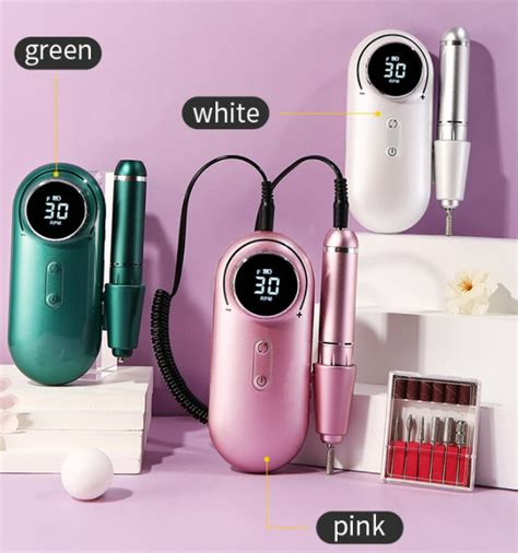 Portable Rechargeable Nail Drill Machine With Lcd Display 30 000 Rpm