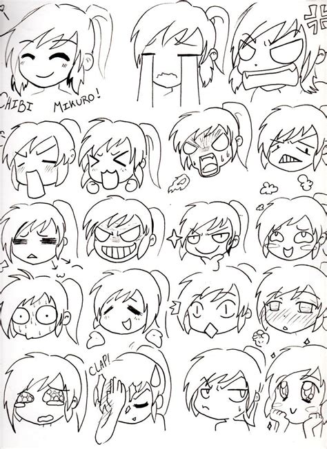 Chibi Mikuro Expressions By Mimi D … Manga Zeichnen Cartoon Gesichter Zeichnen Gesichter