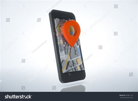 Smartphone Navigator Map Pointer Navigation Location Stock Illustration 670811161 Shutterstock